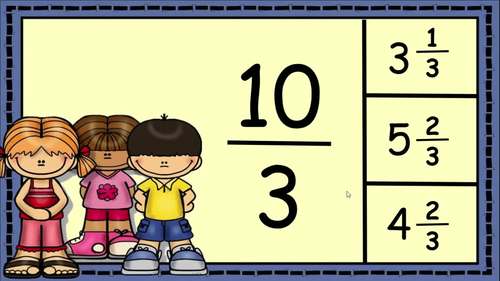 Giggly Games Fraction Friends Improper Fractions Google Slides Digital ...