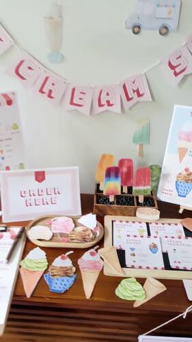 Ice Cream Shop Dramatic Play Center, Restaurant Menu Math Pretend Play ...