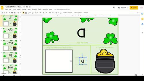 Pre-K Sight Words Digital Word Work | St. Patrick's Day by Elementary Mamas