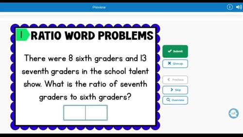 Ratios Word Problems Boom Cards ™️ Self-Grading Digital and Printable ...