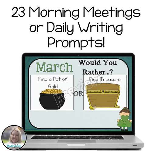 March Morning Meeting Slides | Daily Would You Rather | Kindergarten