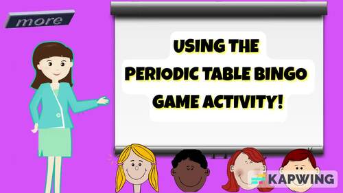 Periodic Table Bingo Game Science Digital Activity Elements #1 to 40