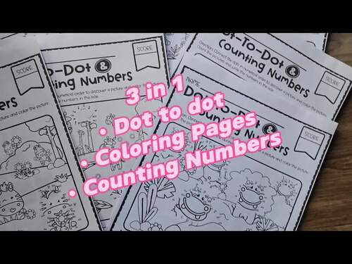 Dot to dot, Connect the Dots, Coloring pages, Counting objects, Annimal