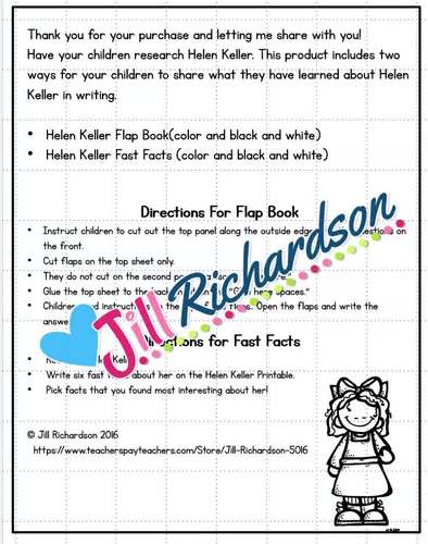 Biography Template Helen Keller Writing Women's History Month ...