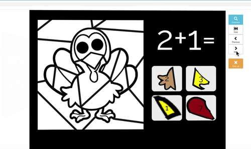 Addition Activity Turkey Themed Boom Card by Hunt 4 Treasure | TPT