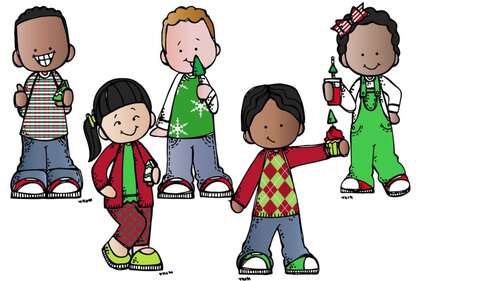 Kidlettes with Christmas Tree Treats clip art MINI by Melonheadz Clipart