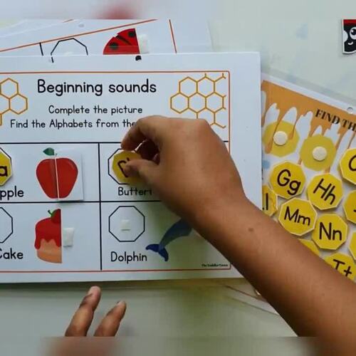 Beginning Sounds Activity for Toddler Busy Book Homeschool Curriculum