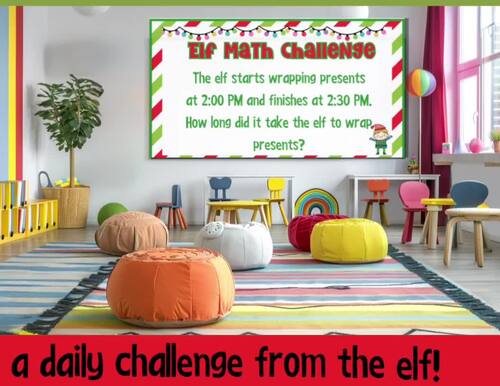 Classroom Elf Activities Challenge Bundle: Fun Reading and Math Elf Slides