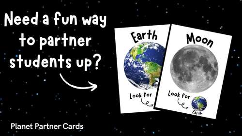 Space Themed Partner Cards! by HolmRoom | TPT