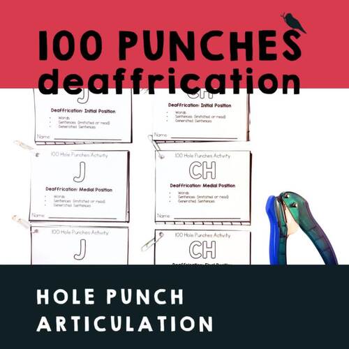 100 Punches Deaffrication: CH & J Sounds Speech Therapy Activity