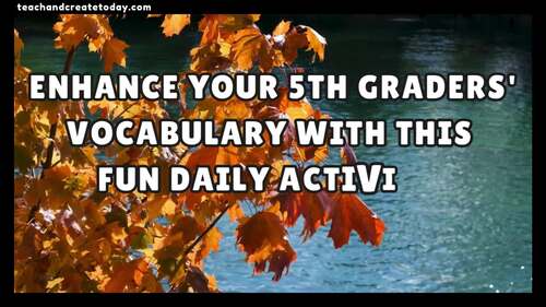 5th Grade ELA Vocabulary Activity Word Of The Day Bell Ringer NOVEMBER Fall