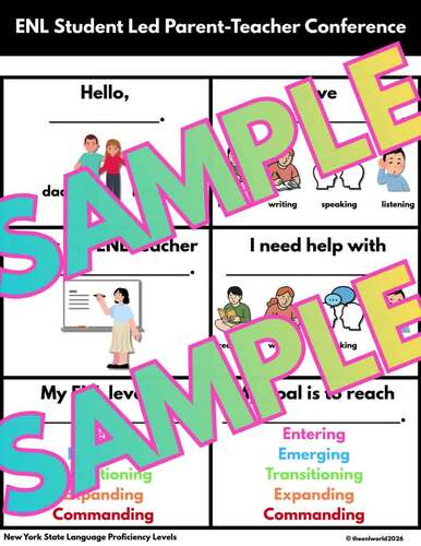 ELL ENL Student-Led Parent Teacher Conference by The ENL World | TPT