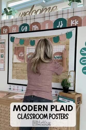 Modern Plaid Classroom Decor | Classroom Posters - Editable! by Ashley ...