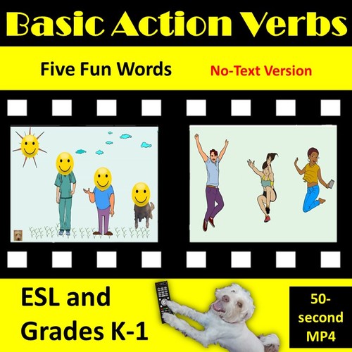 Distance Learning: Basic English Action Verbs Video #1 (no text)
