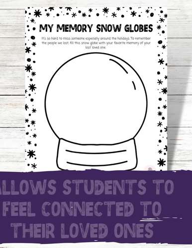 Memory Snow Globes Holiday Activity for Grief and Loss | Individual ...
