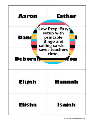 Old Testament Bible BINGO Game Activity - Daniel, Job, Prophets, Judges ...