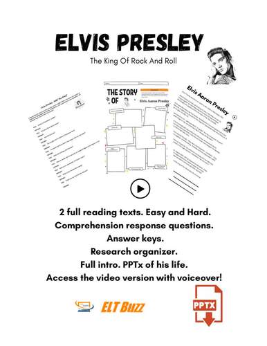 Elvis Presley. The King. Reading. Comprehension. Writing. Research ...