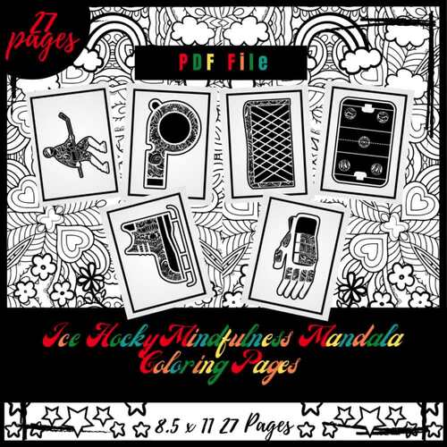 Ice Hockey Mandala Coloring Pages, Coloring Pages For Kids, Coloring ...