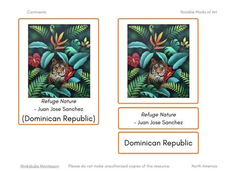 Famous Paintings of North America 3 Part Cards by Minkybubs Montessori