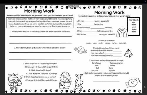 May Morning Work for 2nd Grade | Daily ELA & Math Spiral Review ...