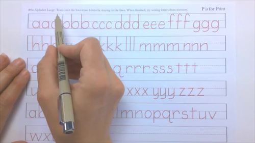 P is for Print Class | Lesson 9 Lowercase abc 4 Sizes Worksheet | TPT