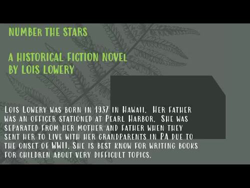 Background HISTORY LESSON PREREADING Number the Stars- photos, music PPT