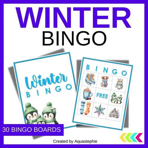 Winter Bingo - Printable Bingo Game for Kids with Winter-Themed Pictures