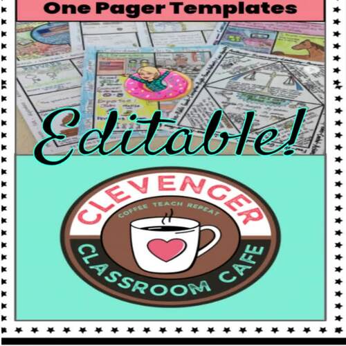 One Pager (EDITABLE) Templates by Clevenger Classroom Cafe | TPT
