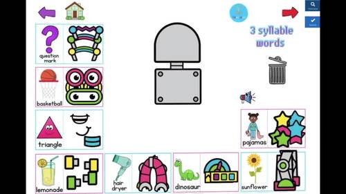 Multisyllabic Words GAME - Build a Robot - Speech Therapy BOOM Cards