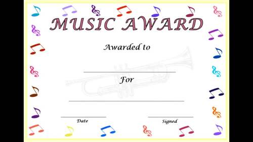 Music Certificates by Nessa's Music Printables | TPT