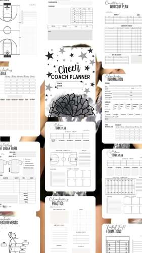 Spirit Black & Silver Cheer Coach Planner, Printable Digital Planning ...