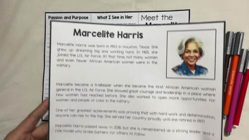 Marcelite Harris Women's History Month Black History Month Craft Activities