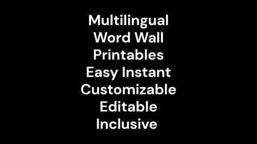 Multilingual Word Wall Printable Creation Tool CUSTOMIZABLE EDITABLE ...