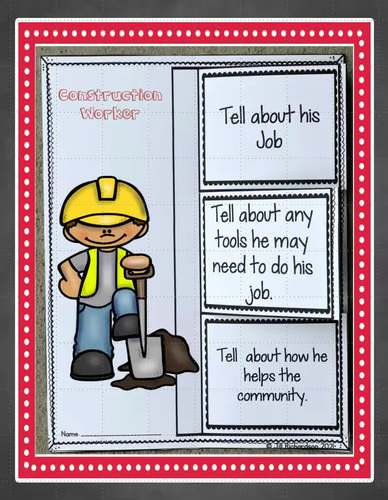 Community Helpers Kindergarten, First Grade & 2nd Construction Worker ...