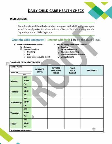 Daily Health Check by Admin 4 You | TPT