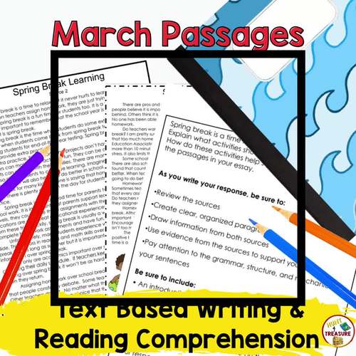 Spring Break Paired Passages | Reading Test Prep and Writing Prompts ...