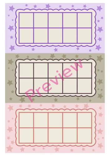 Star Five and Ten Frame Cards (Blank) by RED Sheets | TPT