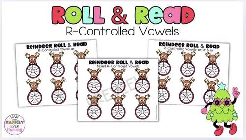 Christmas Roll & Read Fluency Practice Games | R Controlled Vowels