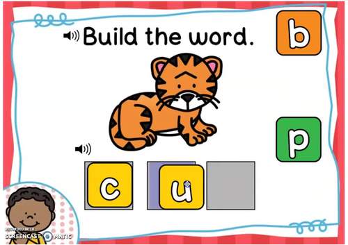 Boom Cards™ Build the CVC Word Short U by Leigh's Library | TPT