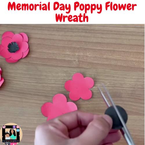 Veterans Day Memorial Day Poppy Wreath Craft | Remembrance Craft