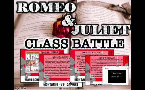 Romeo and Juliet Game | Editable | Shakespeare | Montagues versus Capulets