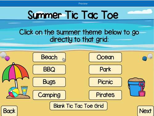 Summer Tic Tac Toe Boom Cards™ for Speech Therapy Vocabulary Language ...