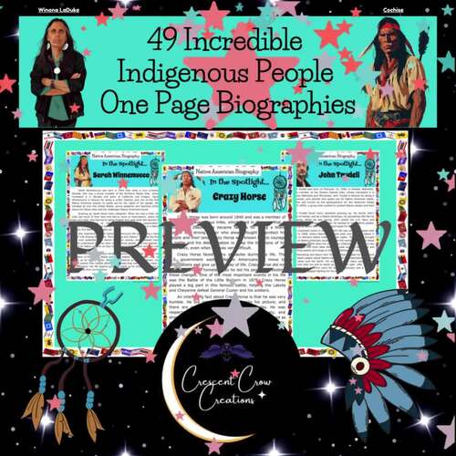 49 Indigenous People One Page Biographies Native American Heritage Month