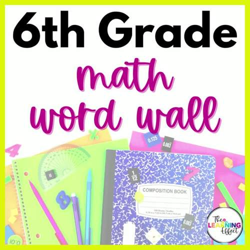 6th Grade Math Word Wall | Printable Vocabulary Cards and Digital ...