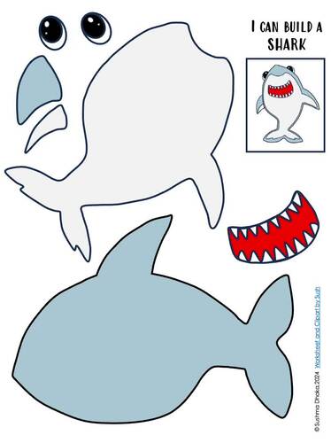 Shark Craft | Cut and Paste Activities |Fine Motor Scissor Skills ...