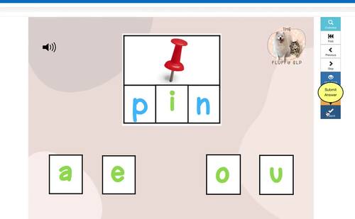 Identifying Middle Vowel Sounds in CVC Words (Boom™ Cards and Printable)