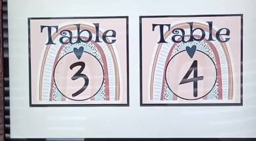 Boho Rainbow Table/Group Numbers by Love Four Literacy | TPT