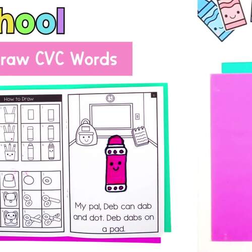 Back to School Decodable Readers CVC Words - Decode and Draw Books ...