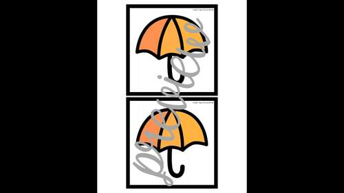 Spring Umbrella Colors Memory Game Matching Game Preschool Pre-K ...
