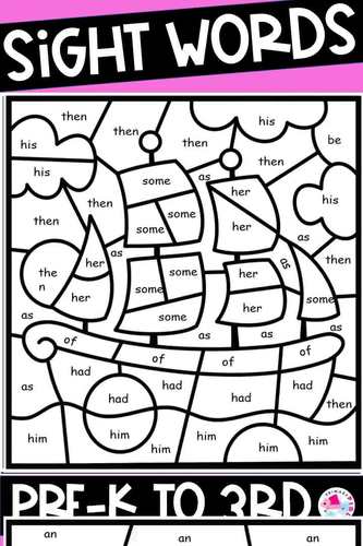 THANKSGIVING TURKEY COLOR BY CODE SIGHT WORDS PREPRIMER PRIMER 1ST 2ND ...